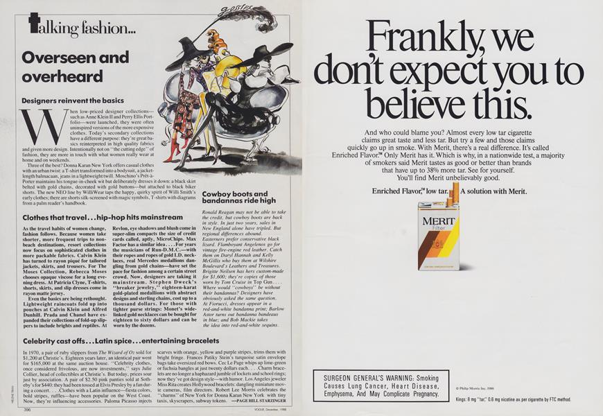 Overseen and Overheard | Vogue | DECEMBER 1988