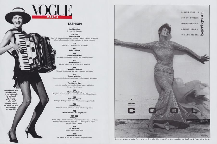 Table of Contents | Vogue | MARCH 1990