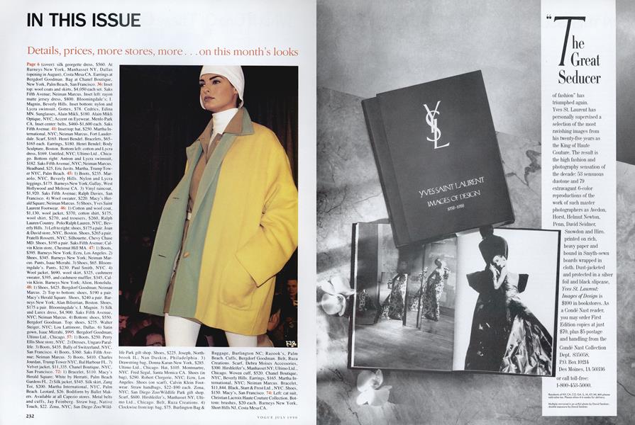 In This Issue | Vogue | JULY 1990
