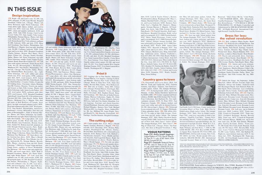 Vogue Patterns | Vogue | JULY 1990