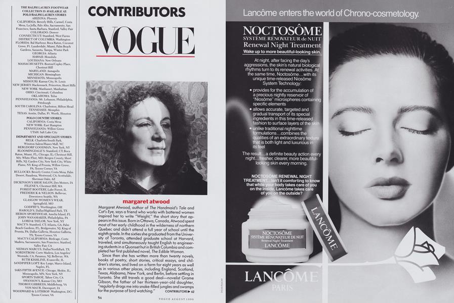 Contributors | Vogue | AUGUST 1990