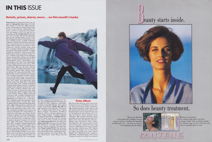 In This Issue | Vogue | NOVEMBER 1990