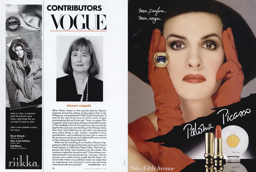 Contributors | Vogue | DECEMBER 1990