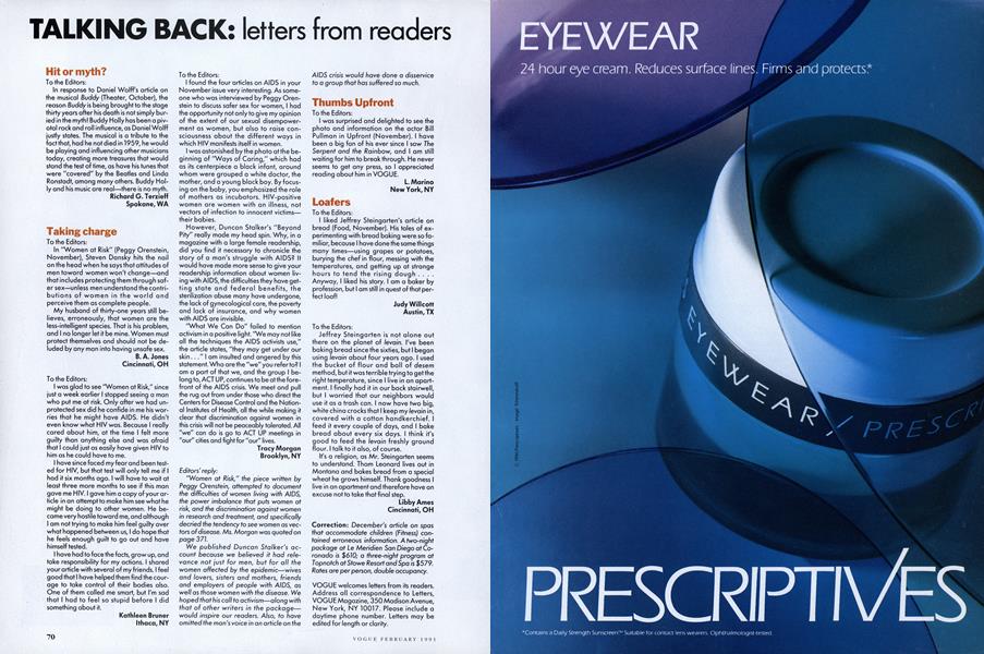 Letters from Readers | Vogue | FEBRUARY 1991