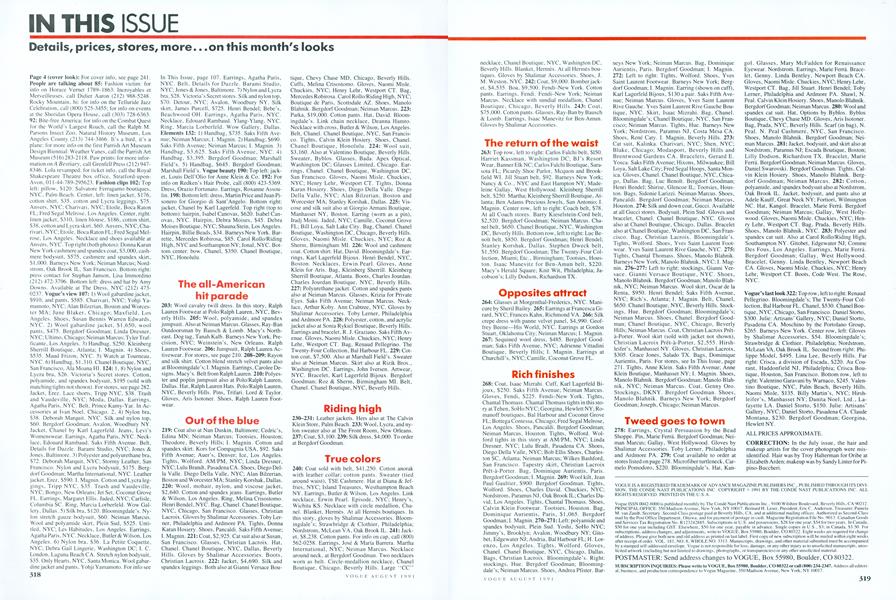 In This Issue | Vogue | AUGUST 1991