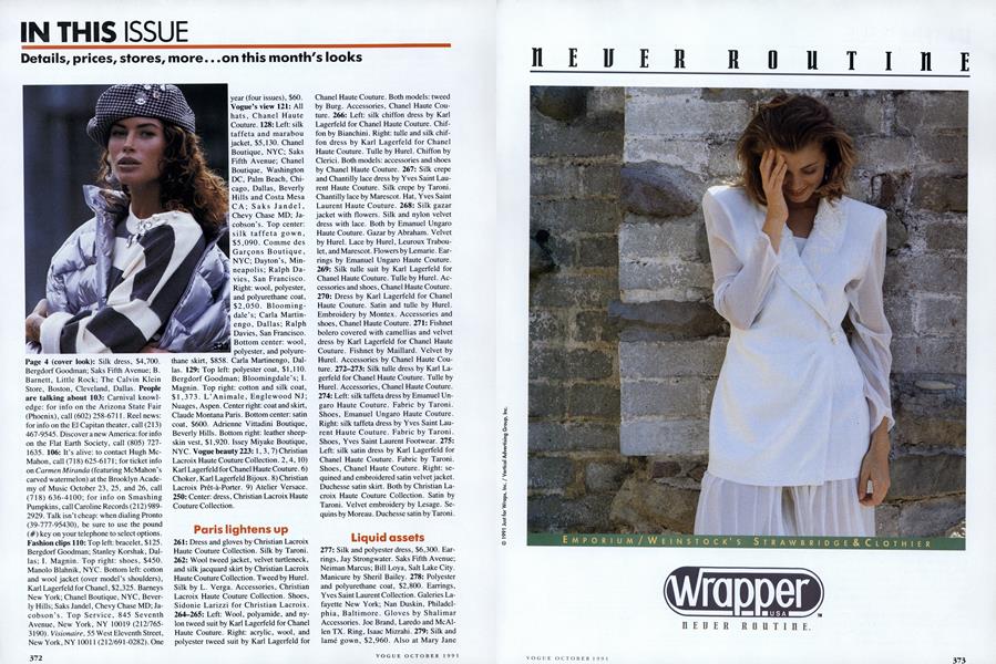 In This Issue | Vogue | OCTOBER 1991