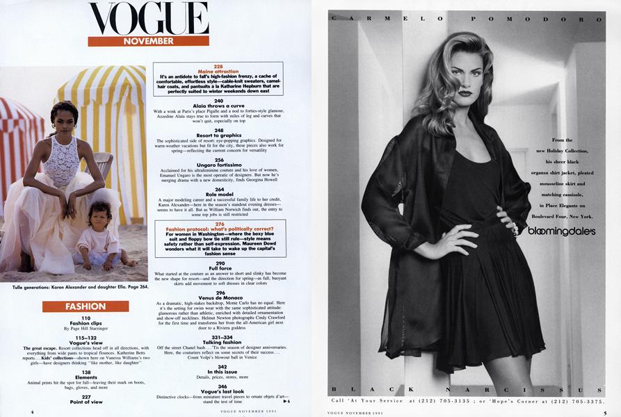 Table of Contents | Vogue | NOVEMBER 1991