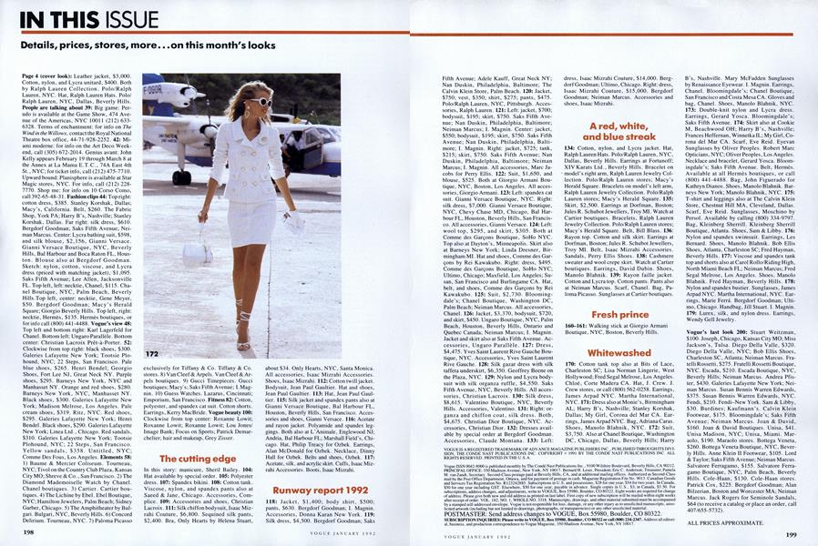 In This Issue | Vogue | JANUARY 1992