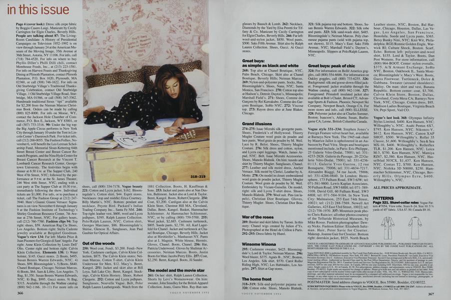 In This Issue | Vogue | NOVEMBER 1992