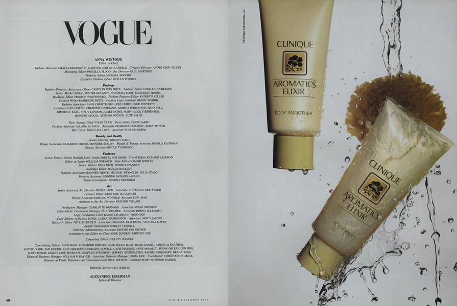 Masthead | Vogue | DECEMBER 1992