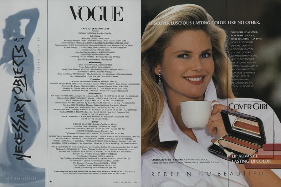 Masthead | Vogue | DECEMBER 1992
