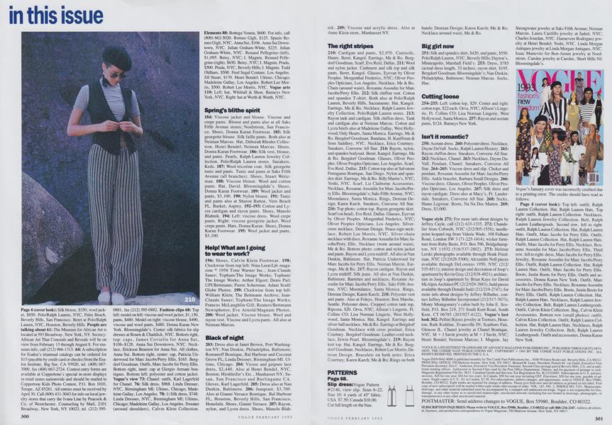 In This Issue | Vogue | FEBRUARY 1993