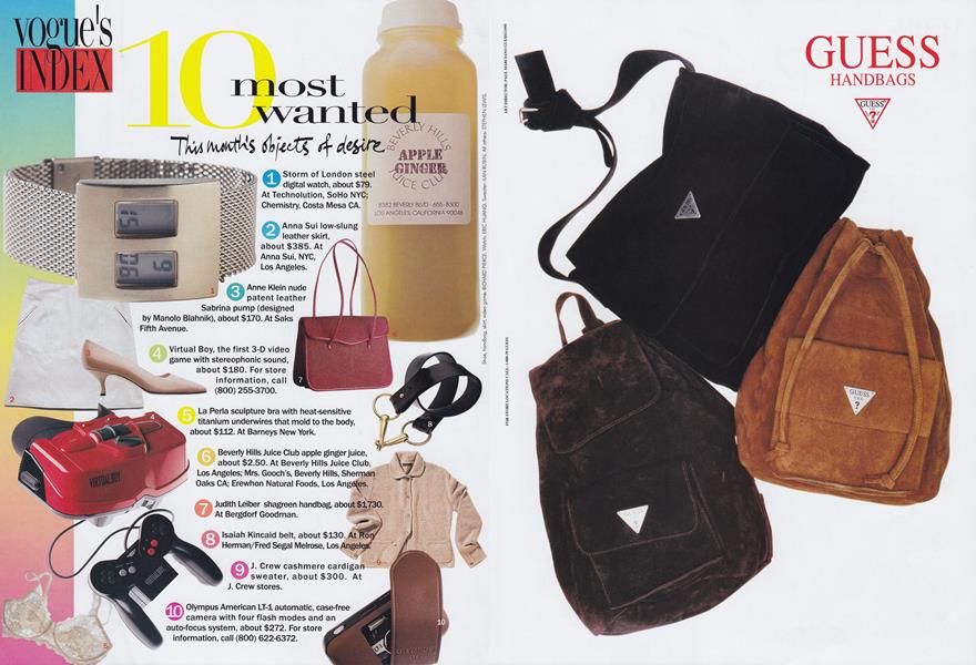 10 Most Wanted: This Month's Objects of Desire | Vogue | AUGUST 1995
