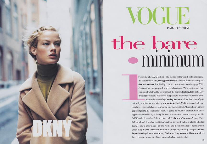 The Bare Minimum | Vogue | AUGUST 1996