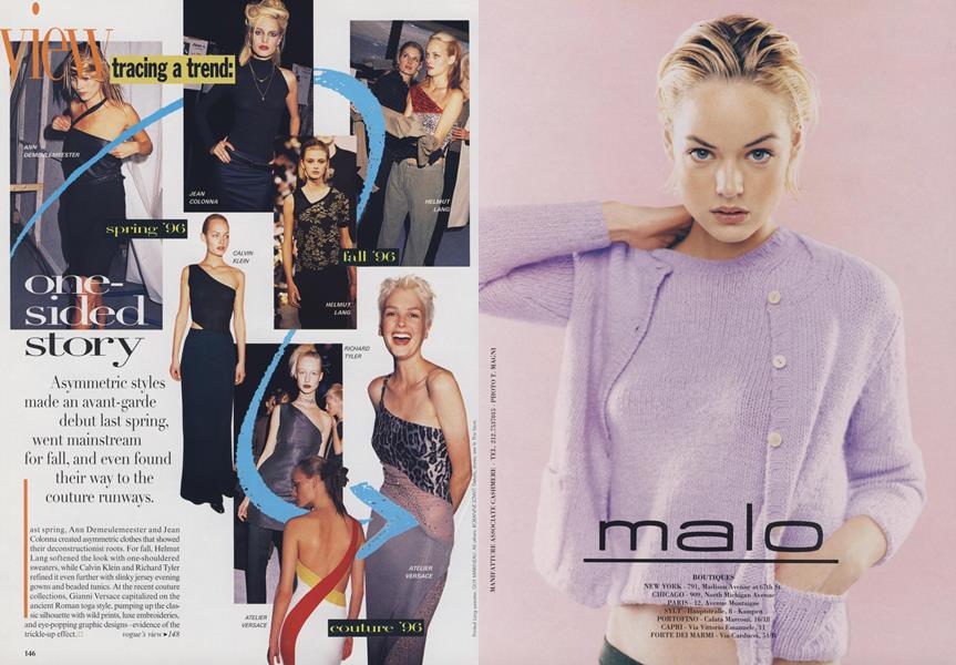 Tracing a Trend: One-sided Story | Vogue | OCTOBER 1996