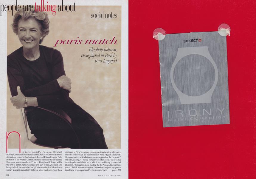 Social Notes: Paris Match | Vogue | NOVEMBER 1997