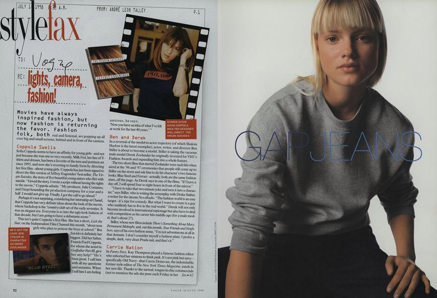 Lights, Camera, Fashion! | Vogue | AUGUST 1998