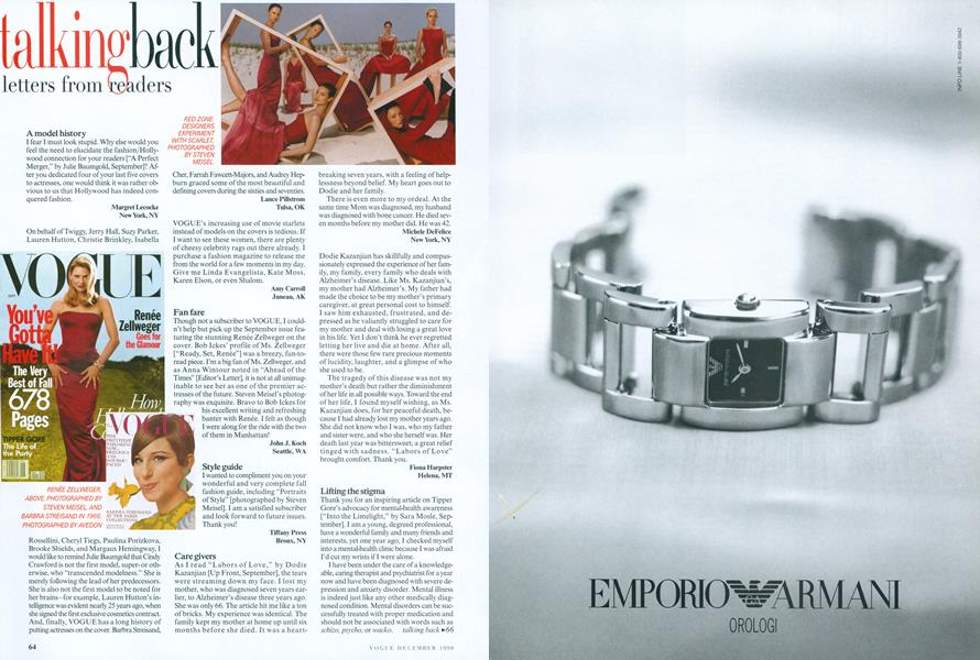 A Model History/Fan Fare... | Vogue | DECEMBER 1998