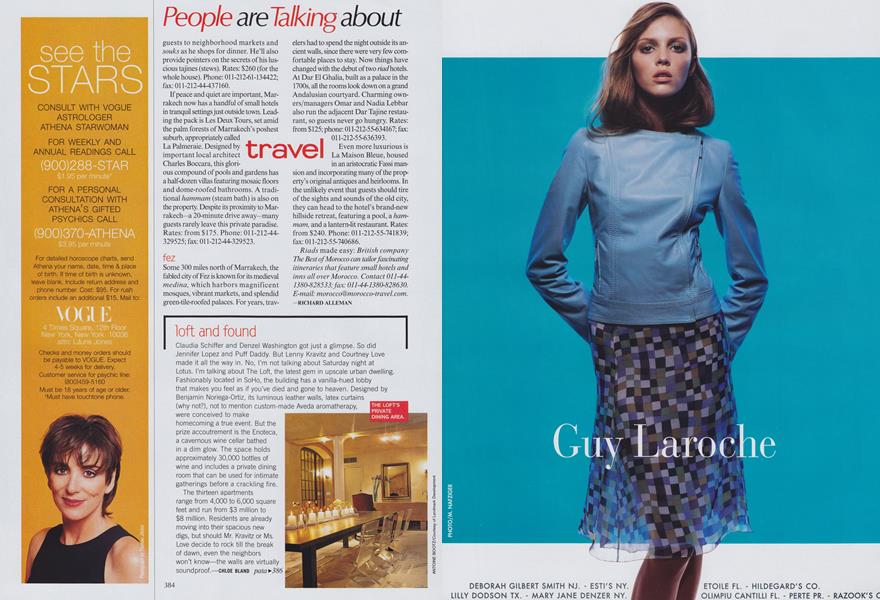 Travel: Loft and Found | Vogue | MARCH 2001