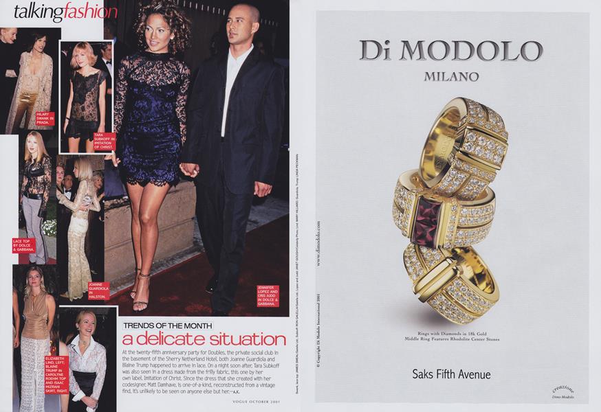Trends of the Month: A Delicate Situation | Vogue | OCTOBER 2001
