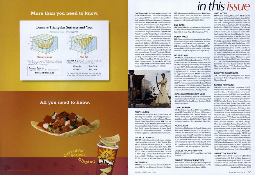 In This Issue | Vogue | FEBRUARY 2002