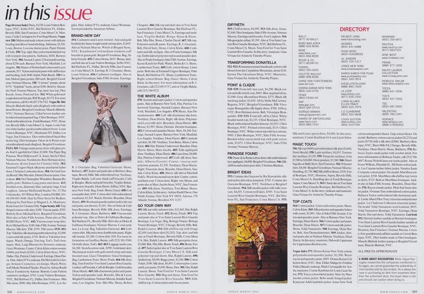 In This Issue | Vogue | MARCH 2002