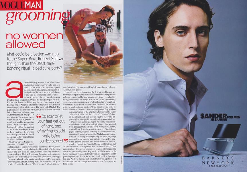 Grooming: No Women Allowed | Vogue | APRIL 2002