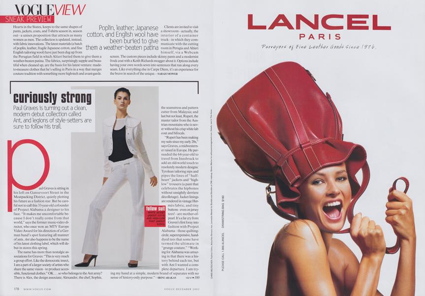 Sneak Preview: Curiously Strong | Vogue | DECEMBER 2002
