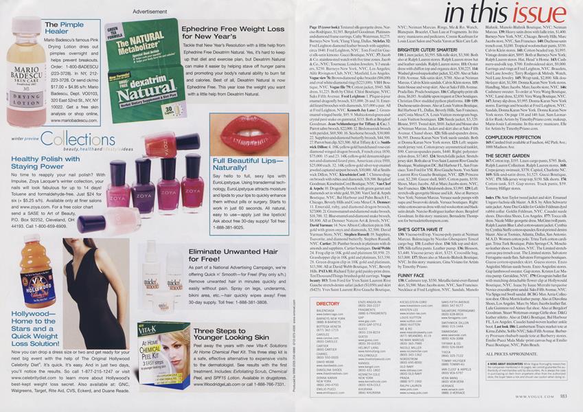 In This Issue | Vogue | JANUARY 2003