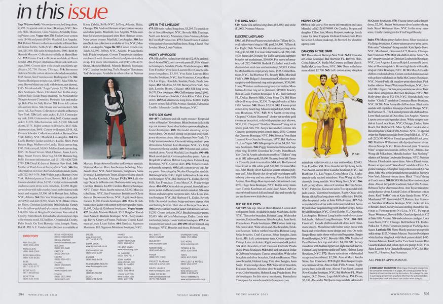 In This Issue | Vogue | MARCH 2003