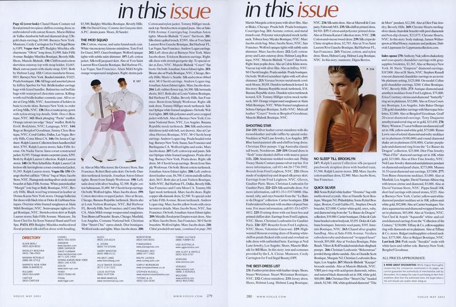 In This Issue | Vogue | MAY 2003