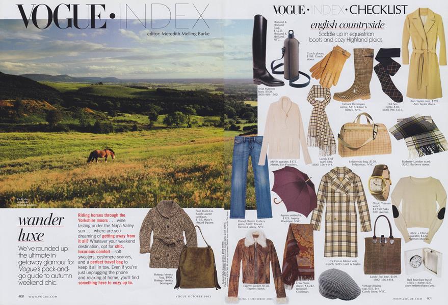 Index | Vogue | OCTOBER 2003