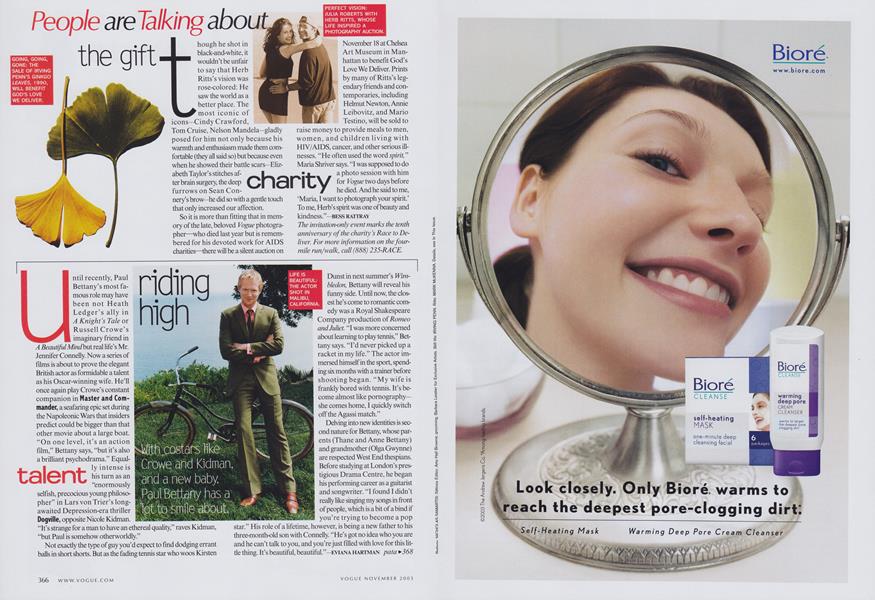 Charity: The Gift | Vogue | NOVEMBER 2003