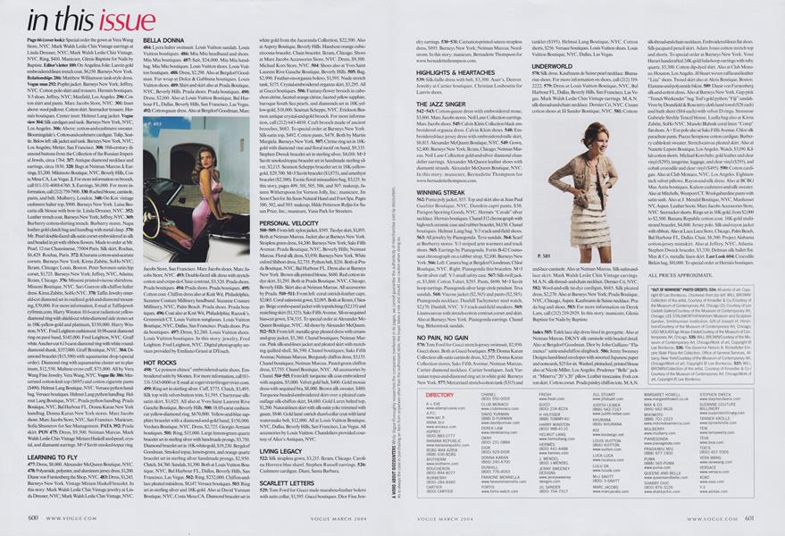 In This Issue | Vogue | MARCH 2004