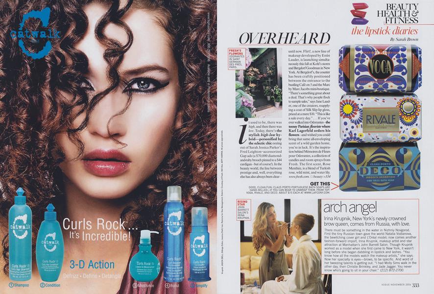 The Lipstick Diaries: Overheard | Vogue | NOVEMBER 2004