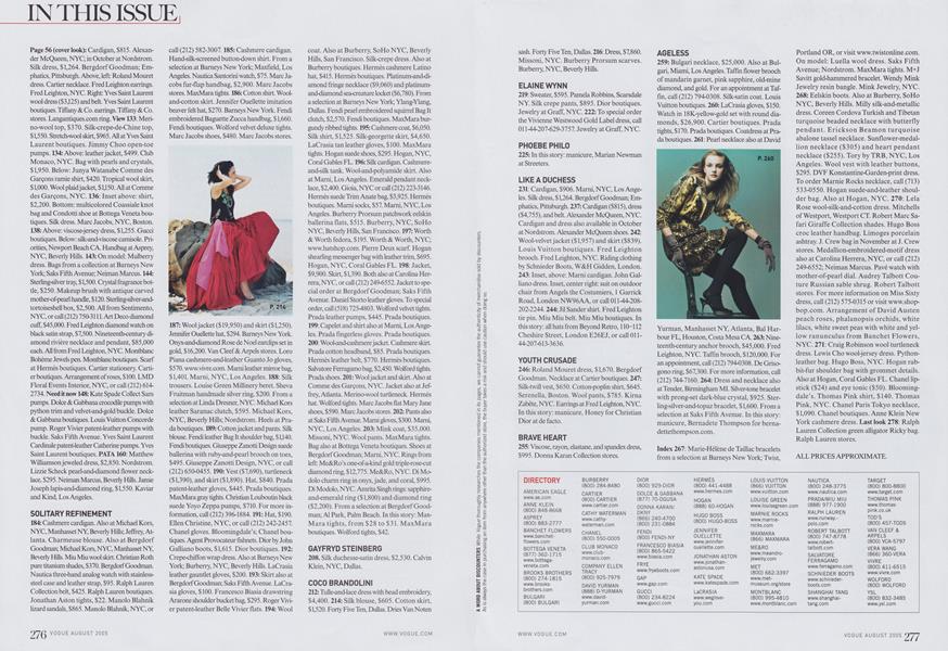 In This Issue | Vogue | AUGUST 2005