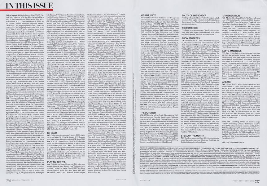 In This Issue | Vogue | SEPTEMBER 2011