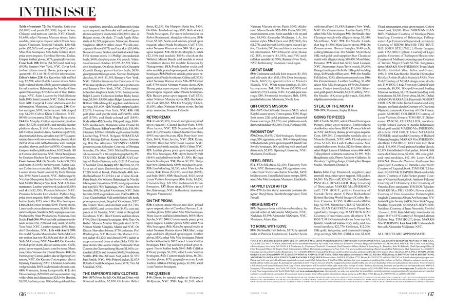 In This Issue | Vogue | MARCH 2013