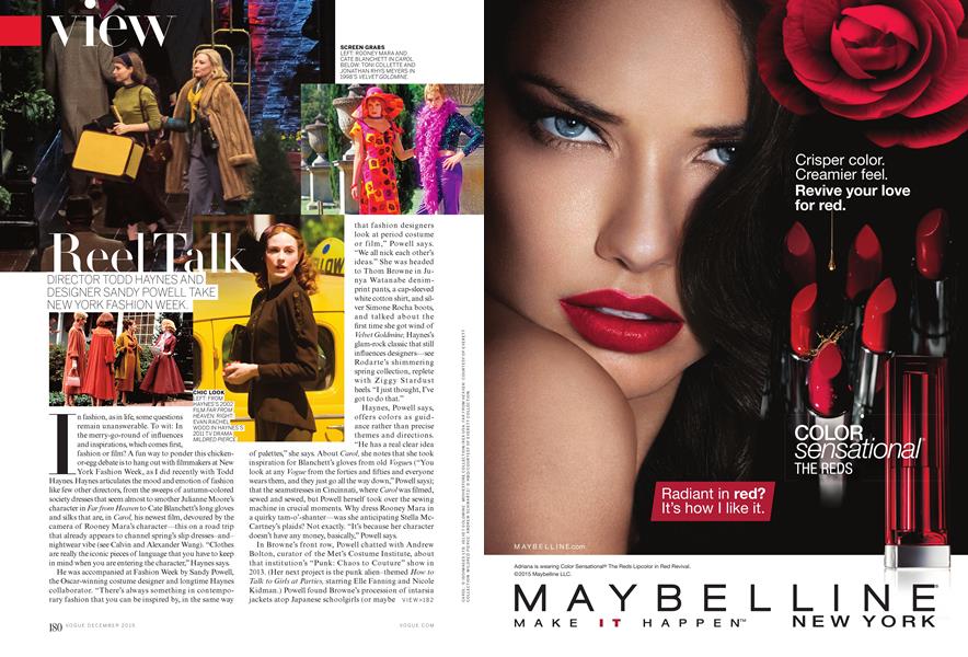 Dramatic Effect: Reel Talk | Vogue | DECEMBER 2015