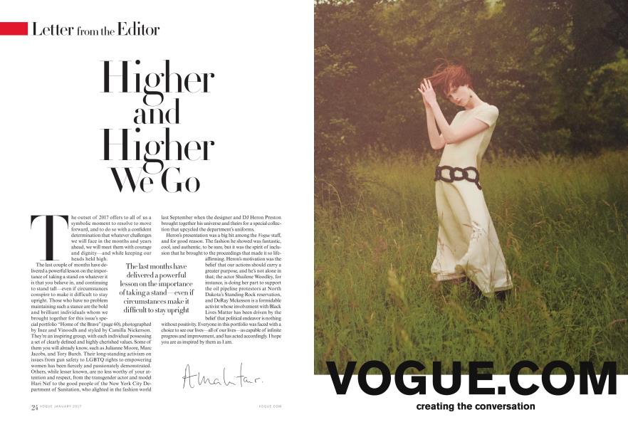 Higher and Higher We Go | Vogue | JANUARY 2017