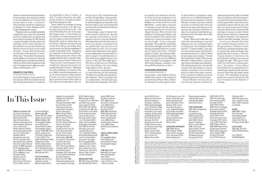 In This Issue | Vogue | JUNE 2019