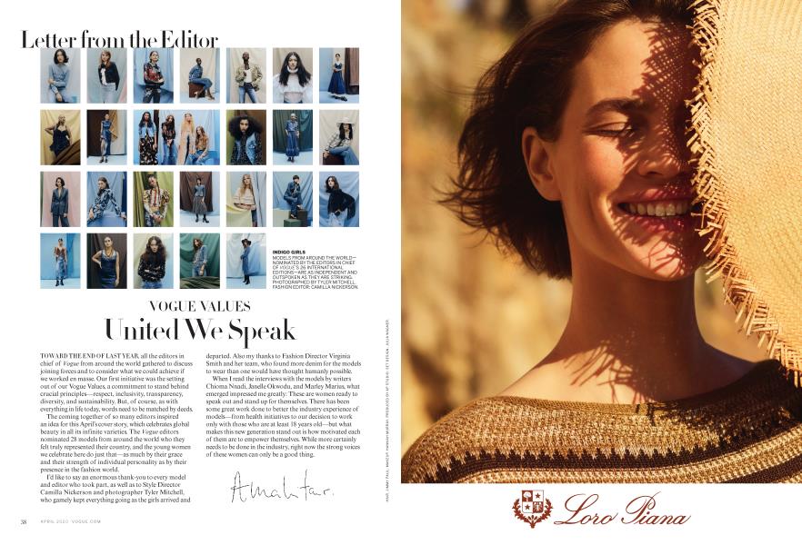 VOGUE VALUES United We Speak | Vogue | APRIL 2020